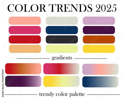Trendy Color Palette Future Color Trends For Fashion Graphic Design Season 2025 2026 Stock