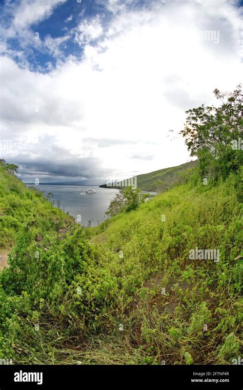 Overhead View Of Tagus Cove Isabela Island Ecuador Taken With A