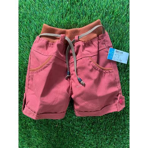 jual celana pendek hotpant anak kanvas warna teracota size 4 6 1 4 tahun shopee indonesia