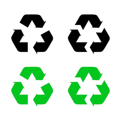 Recycling Icon Vector In Flat Style Reuse Recycle Arrow Symbols That Form A Rotating Triangle