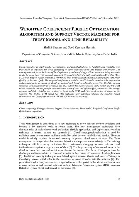 Weighted Coefficient Firefly Optimization Algorithm And Support Vector