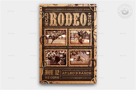 Western Rodeo Flyer Template V4 Print Templates Graphicriver