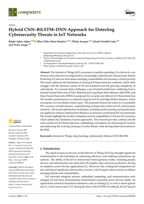 Pdf Hybrid Cnnbilstmdnn Approach For Detecting Cybersecurity