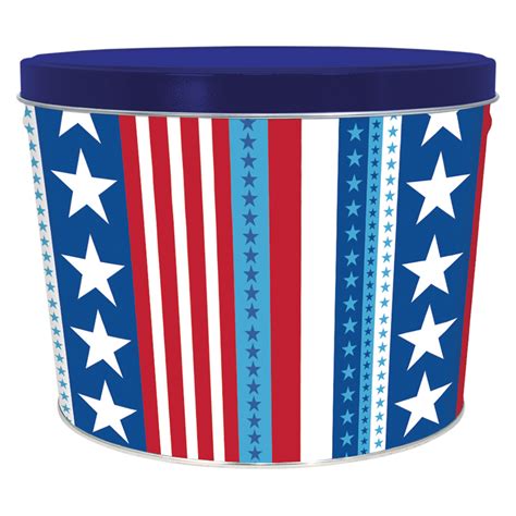Stars And Stripes Popcorn Tin Size 15t Atlantic Can