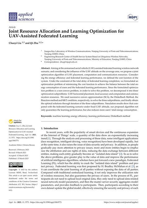Pdf Joint Resource Allocation And Learning Optimization For Uav