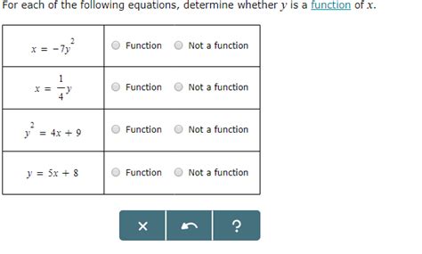 solved for each of the following equations determine