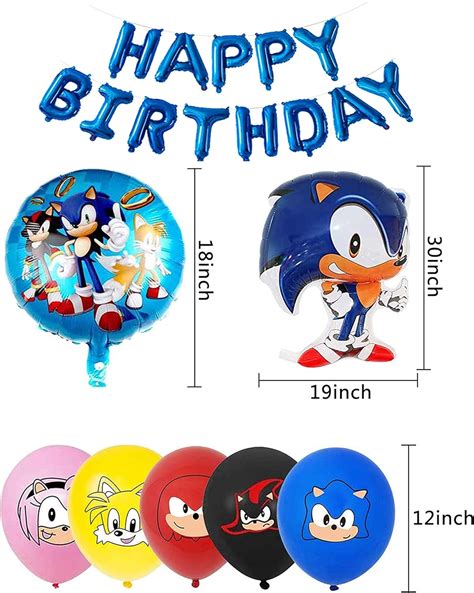 Smileh Sonic The Hedgehog Birthday Party Decorations Sonic Foil