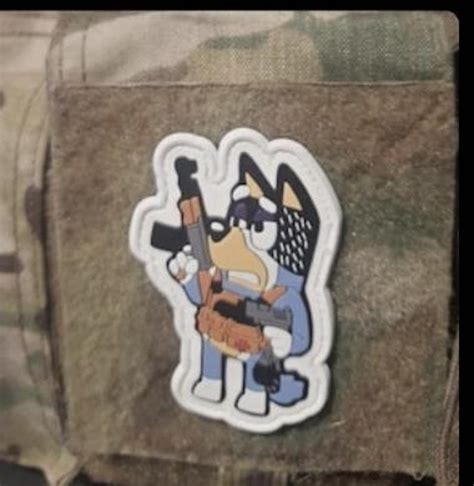 Bluey Not Bluey Pvc Morale Tactical Patch Hookloop Love T Art