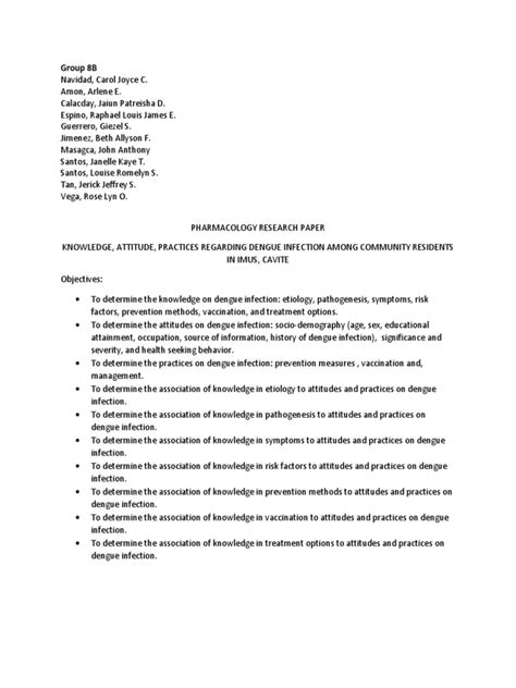 Knowledge Attitudes Practices Kap Regarding Dengue Infection Pdf