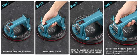 Seesii Electric Suction Lifter 8 Inch Battery Vacuum Suction Lifter Glass With 2 X 2400 Mah