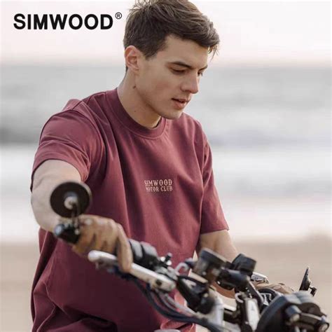 ผ้าฝ้ายผู้ชายsimwoodเสื้อยืดฤดูร้อนรอบคอลำลองแขนสั้นบุรุษเสื้อยืด ผ้า