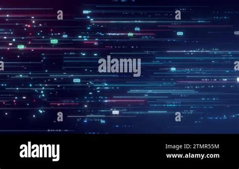 Digital Data Network Binary Code Runningbig Data Concept Dark Blue