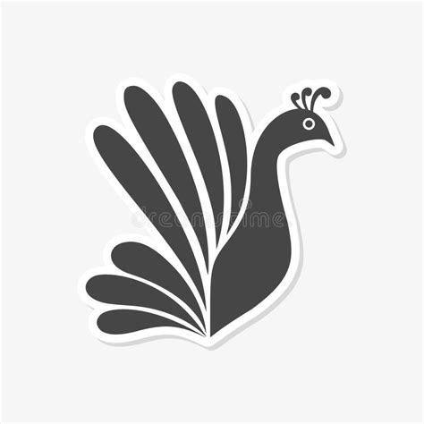 Peacock Vector Illustration With Long Shadow Stock Vector