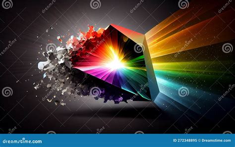 The Effect Of Light Passing Through A Prism With Bright Bursts Of