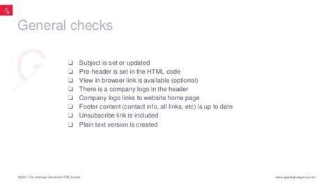 The Ultimate Checklist To HTML Emails PPT