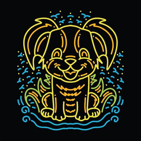 Premium Vector Premium Monoline Colorful Wave Vector Graphic Design Illustration Vintage Style