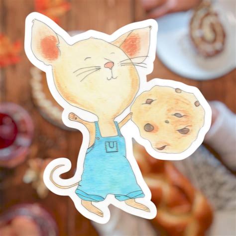 If You Give Mouse A Cookie Vinyl Sticker Hand Drawn Etsy
