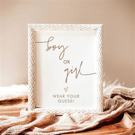 Gender Reveal Wear Your Guess Game Sign Neutral Poster Zazzle