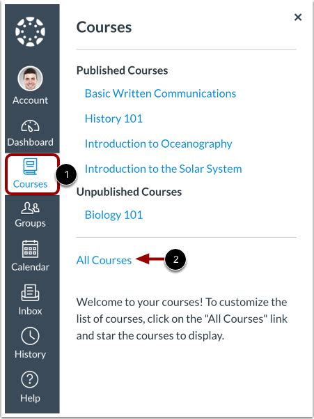 How Do I View My Upcoming Canvas Courses As An Instructor Du Ed Tech Knowledge Base