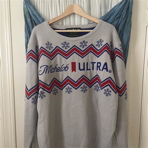 Michelob Ultra Christmas Sweater Double Layered Depop