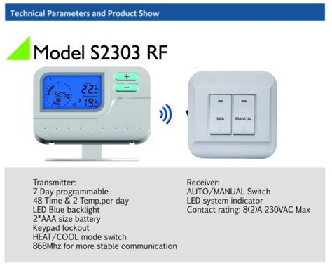 Weekly Programming Digital Large Screen Room Wireless Thermostat