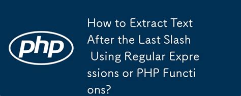 How To Extract Text After The Last Slash Using Regular Expressions Or PHP Functions PHP