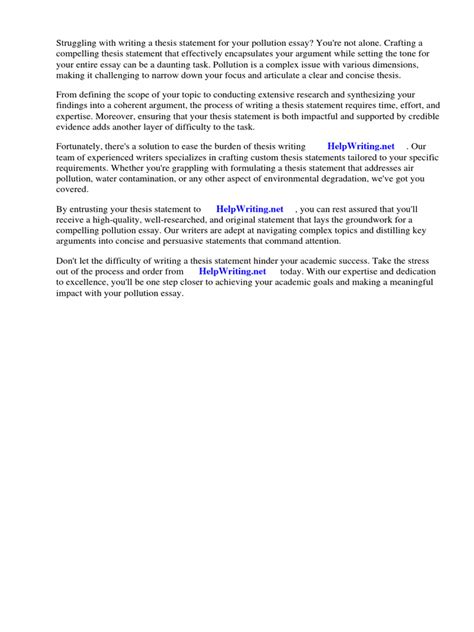 Thesis Statement For Pollution Essay Download Free Pdf Air Pollution Pollution