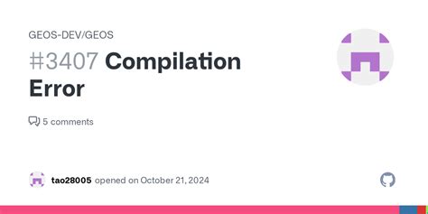 Compilation Error · Issue 3407 · Geos Devgeos · Github