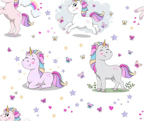 Premium Vector Unicorns Seamless Pattern