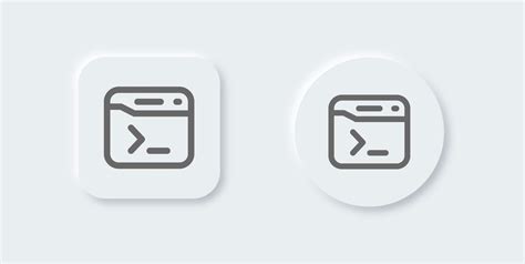 terminal line icon in neomorphic design style code signs vector