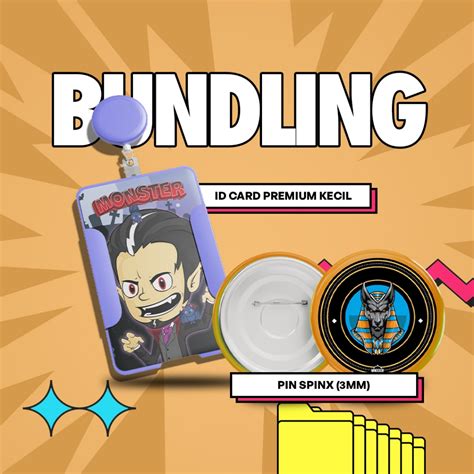 Jual Paket Bundling Id Card Premium Ukuran Kecil Pin Model Spinx
