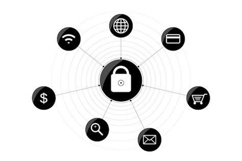 Criptografia de dados on line do conceito de proteção de dados de segurança cibernética Vetor