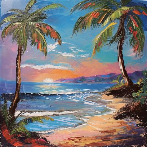 Premium Photo A Sea Breeze With Sandy Beach And Palm Trees