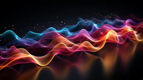 Premium Photo Abstract Colorful Sound Waves On Dark Background