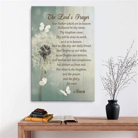 The Lords Prayer Canvas Print Christian Wall Art Canvas Christ