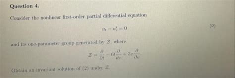Solved Consider The Nonlimear First Order Partial Chegg