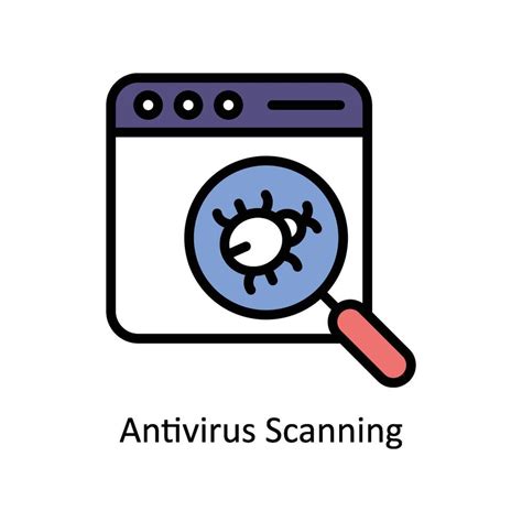 Antivirus Scanning Vector Filled Outline Icon Style Illustration Eps