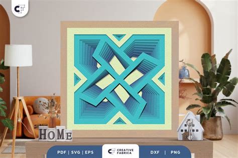 Geometric Abstract D Shadow Box SVG Creative Fabrica