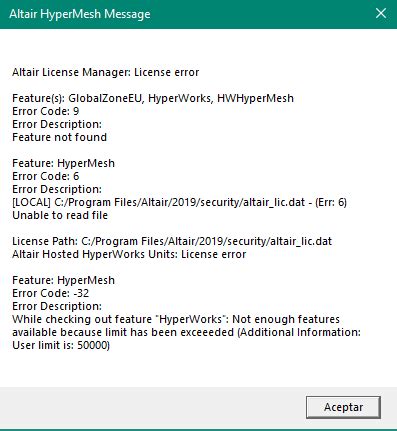 Error Code Altair Community
