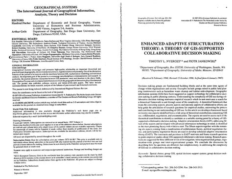 Pdf Enhanced Adaptive Structuration Theory A Theory Of Gis Supported Pdf Enhanced Adaptive Structuration Theory A Theory Of Gis Supported