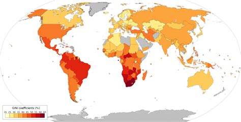 Worldmap Income Inequality By Country 2018 World Map Of The Gini Download Scientific