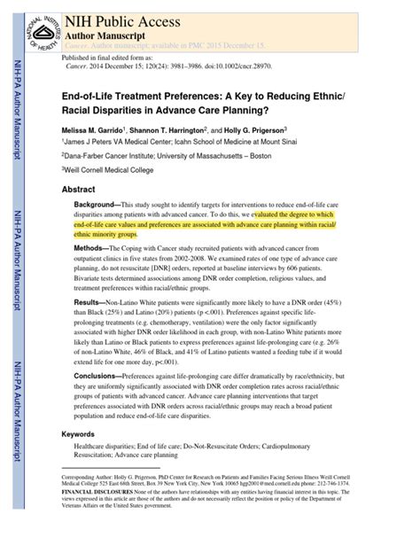 2014 Garrido Acp End Of Life Treatment Cancer Radial Ethnic Pdf End