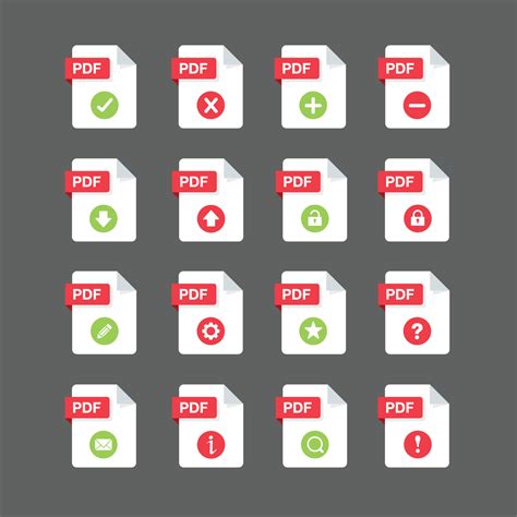 PDF Files Icon Set Vector Design Element Vector Art At Vecteezy