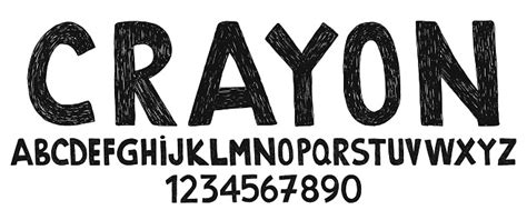 크레용 굵은 글씨 알파벳 대문자 숫자로 그려졌습니다 손으로 그린 연필 크레용 질감의 크리 에이 티브 글꼴 그런 지 알파벳 Lettrers 크레용 분필 질감 거친에 대한 스톡