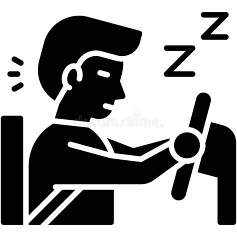 Sleepy Driving Icon Car Accident And Safety Related Vector Stock