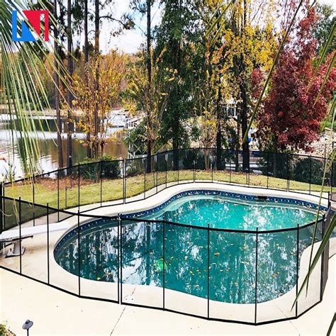 Eco Friendly Black Swimming Pool Security Fence Metal Pool Fence Pool