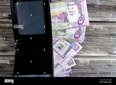 Saudi Arabian Riyals Bills Banknotes Pile Of Sar Riyal Cash Money