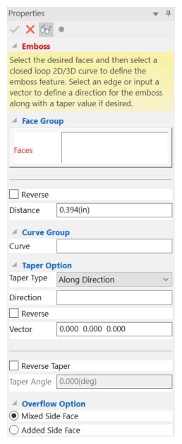 Emboss Feature