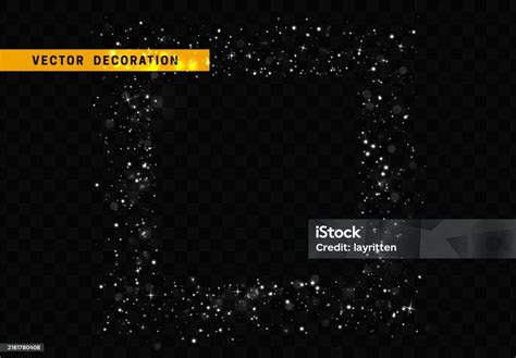 정사각형 프레임 테두리 모양의 반짝임이 있는 축제 장식 배경 벡터 일러스트 레이 션 0명에 대한 스톡 벡터 아트 및 기타 이미지