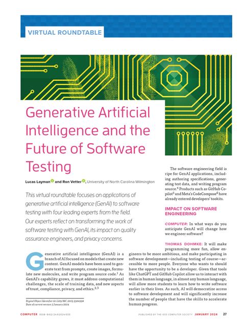 Generative Artificial Intelligence And The Future Of Software Testing